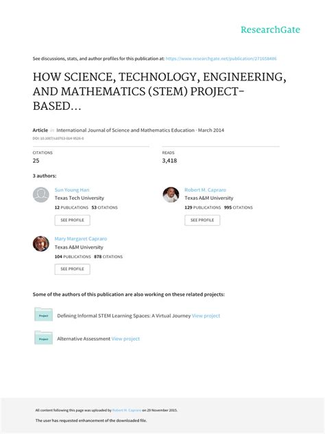 How Science Technology Engineering And Mathematics Stem Project Based Learning Pbl