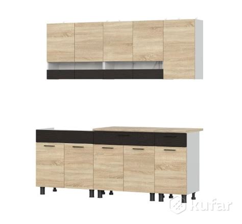 Кухонный гарнитур Nn Мебель КГ 2 2000 Белый Дуб Сонома Дуб Венге Тростник цена 751 р