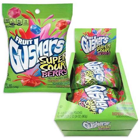 Gushers Peg Bag Display Super Sour Berry 425oz 8ct Candynowca