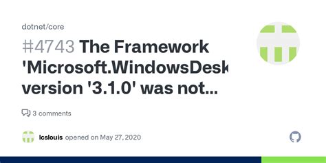 the framework microsoft windowsdesktop app version 3 1 0 was not found core 3 1 ubuntu