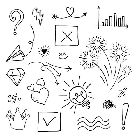 Vetor De Elemento Doodle Definido Para Design De Conceito Vetor Premium