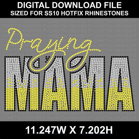 Praying Mama Rhinestone Template Ss10 Svg Etsy