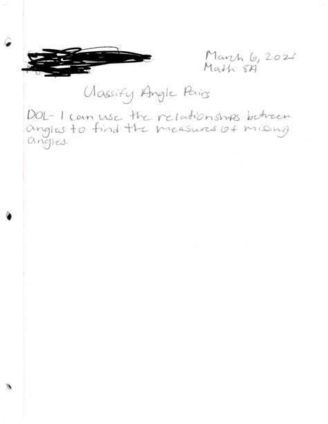 Classifying Angle Pairs MTH Studocu