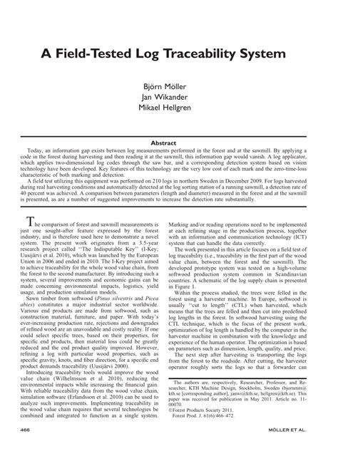 Pdf A Field Tested Log Traceability System