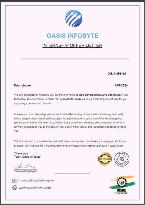 Chetan Rajput On Linkedin Internship Webdevelopment Design Oasisinfobyte