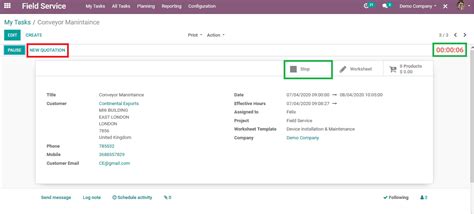 Create Quotations In Field Service Of Odoo