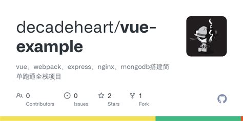 GitHub decadeheart vue example vuewebpackexpressnginxmongodb搭建简单跑通全栈项目