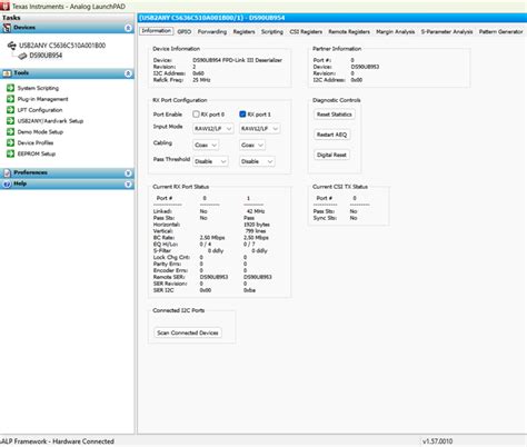 DS90UB954 Q1EVM No MIPI CSI Output When Connected To Camera With DS90UB913A Interface Forum