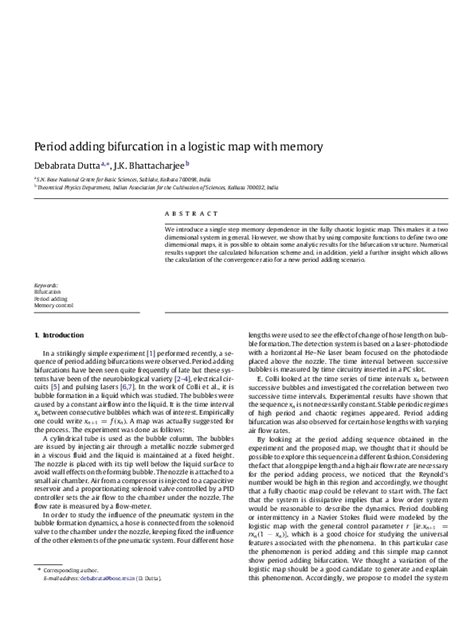 Pdf Period Adding Bifurcation In A Logistic Map With Memory