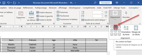 Centrer Un Tableau Dans Word