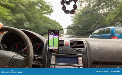 Waze Maps Showing The Way Thru The City Driver Using Waze Maps Editorial Photo CartoonDealer