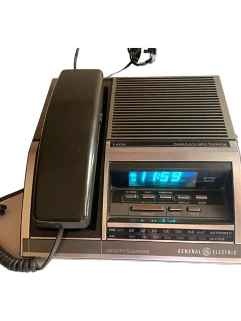 GENERAL ELECTRIC FM AM Alarm Clock Radio Telephone Model 7 4735A Tested