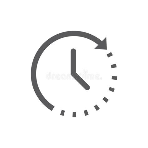 Arrow Loop Clock Black Vector Icon Stock Vector Illustration Of Circle Glyph 246463292