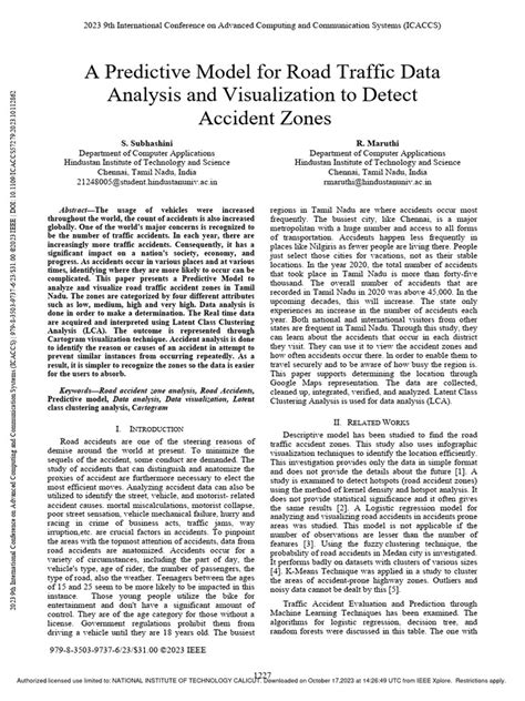 a predictive model for road traffic data analysis and visualization to