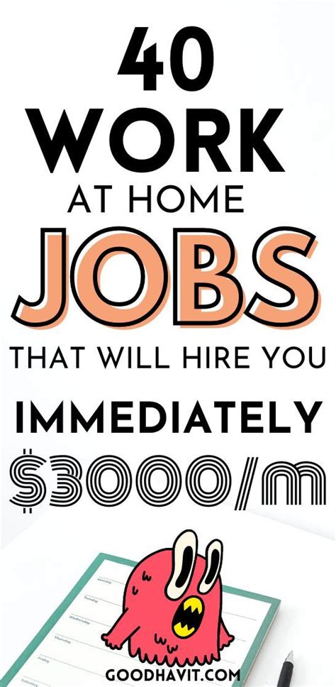40 Work At Home Jobs That Will Hire You Immediately Work From Home Jobs Typing Jobs From Home