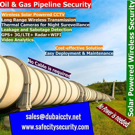 oil gas pipeline security against drone attacks cctv installation