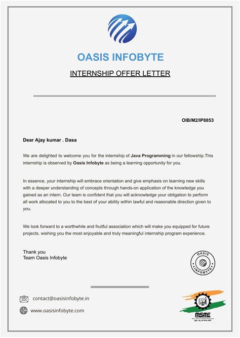 ajay kumar dasa on linkedin internship programming java oasisinfobyte connections