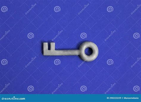 3d Key On Blue Background Safety Protection Concept Internet