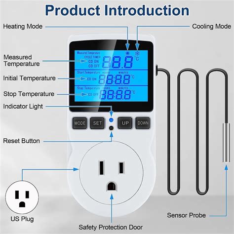 Temperature Controller Digital Plug In Thermostat Timer Switch Socket Day Night Ebay