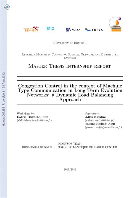 Pdf Congestion Control In The Context Of Machine Type Communication In Long Term Evolution