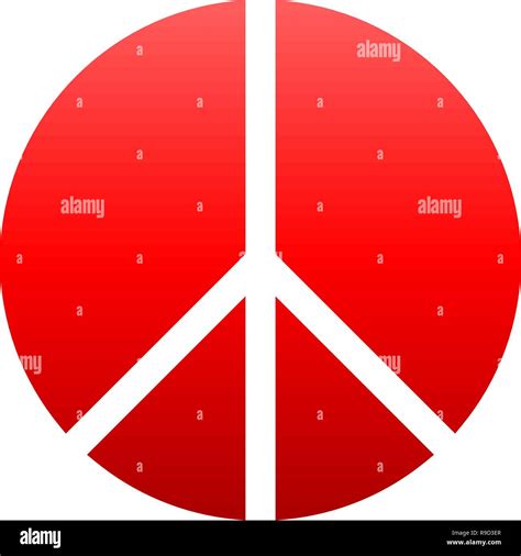 Peace Symbol Icon Red Simple Gradient Segmented Shapes Isolated