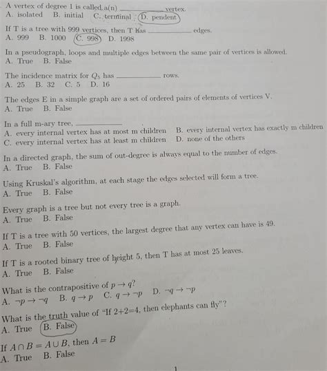 Solved A Vertex Of Degree 1 Is Called An A Isolated B Solved A Vertex Of Degree 1 Is Called An A Isolated B