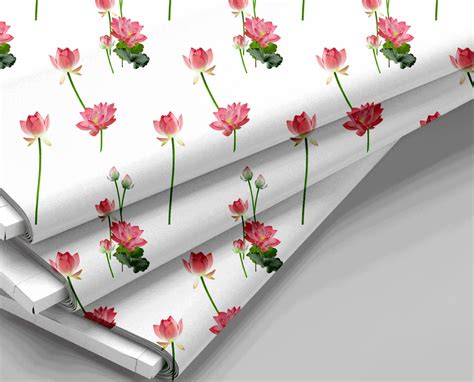 Georgette Floral Lotus Fabric Digital Prints White At ₹ 150meter In