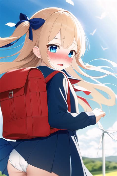 Blonde Girl And Gust Of Wind Aipictors