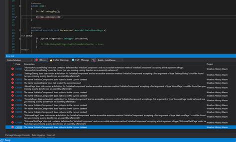 Visual Studio For Windows V App Does Not Contain A Definition For InitializeComponent