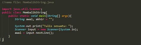 Program Java 4 Membalik Inputan String