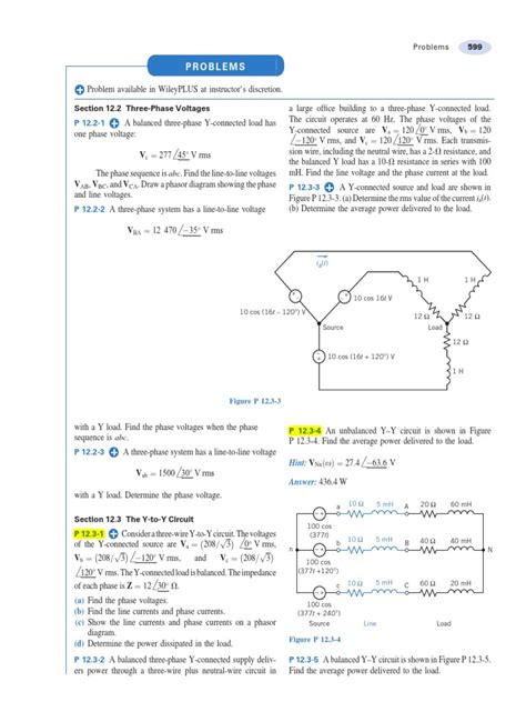 analysis of three phase power systems problems involving balanced and unbalanced y connected and