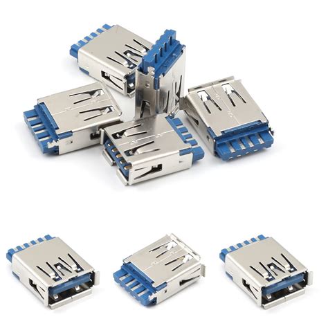 Fielect Pcb Usb Connector Usb Female Jack Pin Degree Curled Edge Pcs Usb Af