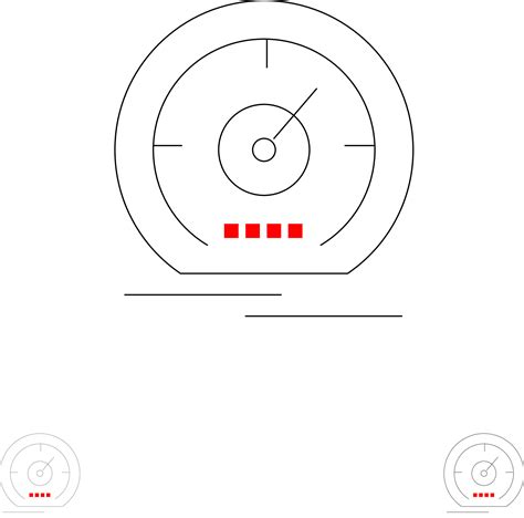 Gauge Dashboard Meter Speed Speedometer Bold And Thin Black Line Icon Set 19123318 Vector Art At