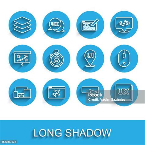 라인 모니터 모바일 태블릿 웹 사이트 템플릿 레이어 Ui Ux 디자인 시간은 돈 컴퓨터 마우스 및 아이콘을 설정합니다 벡터 0