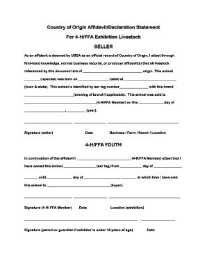 Country Of Origin Affidavit Declaration Statement Extension Wsu Fill And Sign Printable