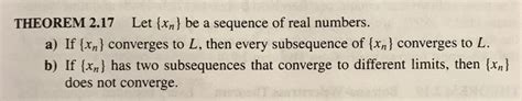 Solved Theorem 217 Let Xn Be A Sequence Of Real Numbers