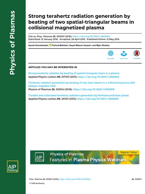 Strong Terahertz Radiation Generation By Beating Of Two Spatial Triangular Beams In Collisional