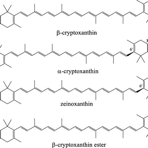 Chemical Structure Of Cryptoxanthin Isomers And β Cryptoxanthin Ester