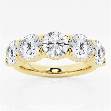 4 Ctw Round Lab Grown Diamond Five Stone Anniversary Band Grownbrilliance