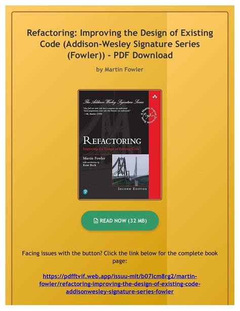 Pdf Refactoring Improving The Design Of Existing Code Addison Wesley Signature Series
