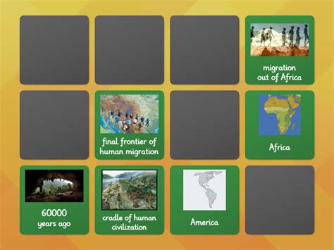 Early Human Migration Matching Pairs