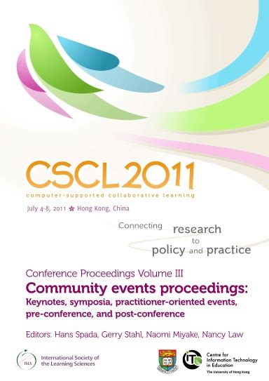 The Computer Supported Collaborative Learning Cscl Conference 2011 Volume 3