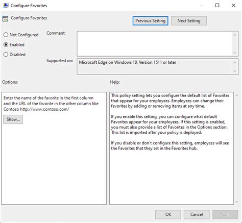 How Do I Configure Group Policy For Microsoft Edge Favorites