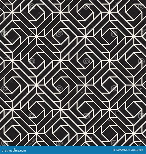 Vector Seamless Geometric Pattern Simple Abstract Lines Lattice Repeating Thin Lines