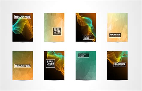 A 4 브로셔 커버 Mininal 디자인 기하학적 형태와 화려한 그라데이션 텍스트 머리글 바닥글 및 제목에 대 한 공간 미래의 페이지 템플릿입니다 0명에 대한 스톡 벡터