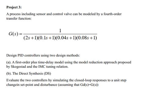 Solved Project 3 A Process Including Sensor And Control