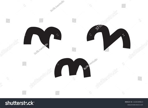Collection 3 Vector Illustrations Simple Crows Stock Vector Royalty