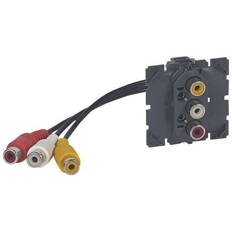 Розетка мультимедийная Audio RCA тюльпан тройной разъём, с переходником ...