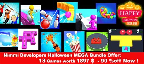 nimmi developers halloween mega bundle offer 13 games sell unity code