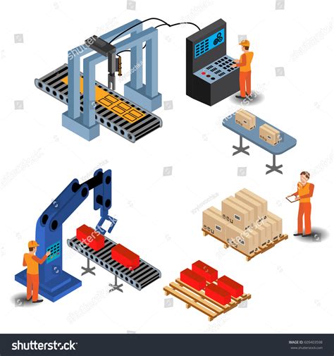 Automated Factory Assembly Line Robotic Arm 库存矢量图（免版税）609403598 Shutterstock